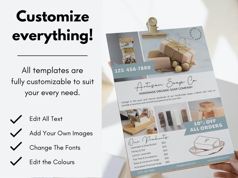 Handmade Soap Flyer Template Editable Handmade Soap Making - Etsy