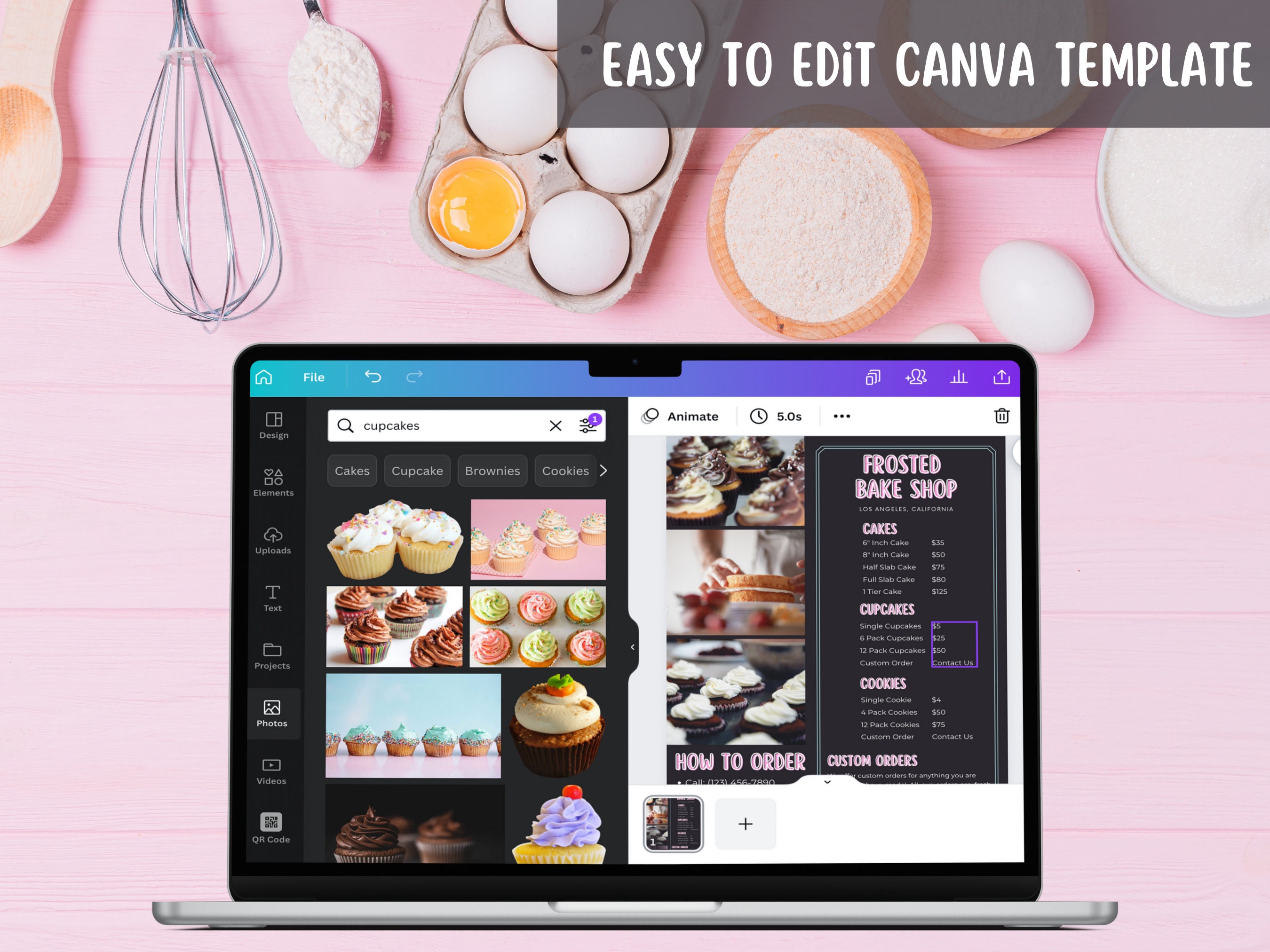 Cake Flyer Template Cupcake Cake Business Flyer Baking - Etsy