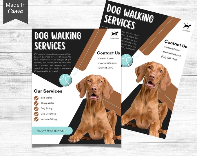 Printable Dog Sitting Business Flyer Dog Walking Flyer Doggy Daycare ...