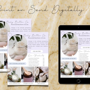 Body Scrub Flyer Template, Editable Handmade Body Scrub Small Business ...