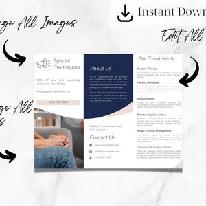 Counseling Psychology Therapy Brochure Templates Design, Mental Health ...