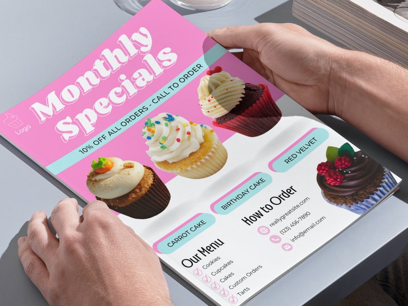 Cake Flyer Template, Cupcake Cake Business Flyer, Baking Dessert Flyer ...