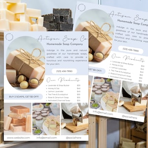 Handmade Soap Flyer Template, Editable Handmade Soap Making Small ...