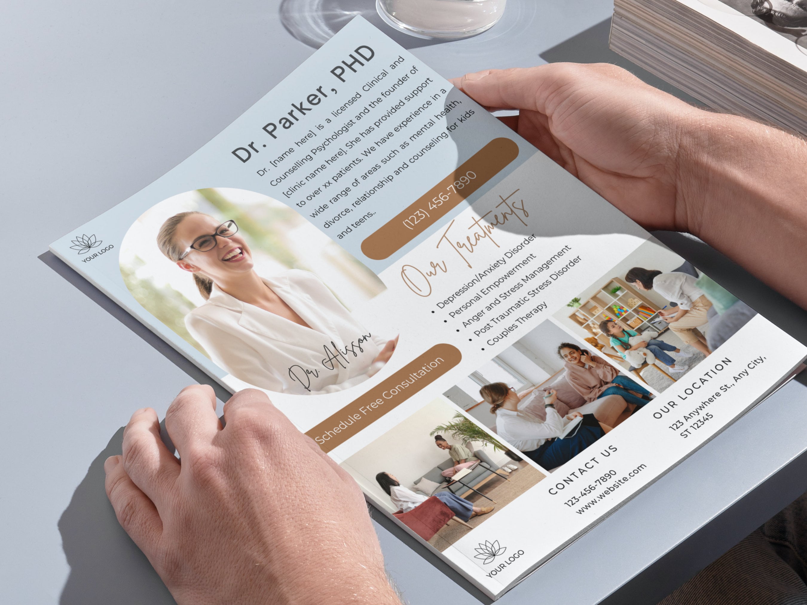 Counseling Psychology Therapy Flyer Templates Design, Editable ...
