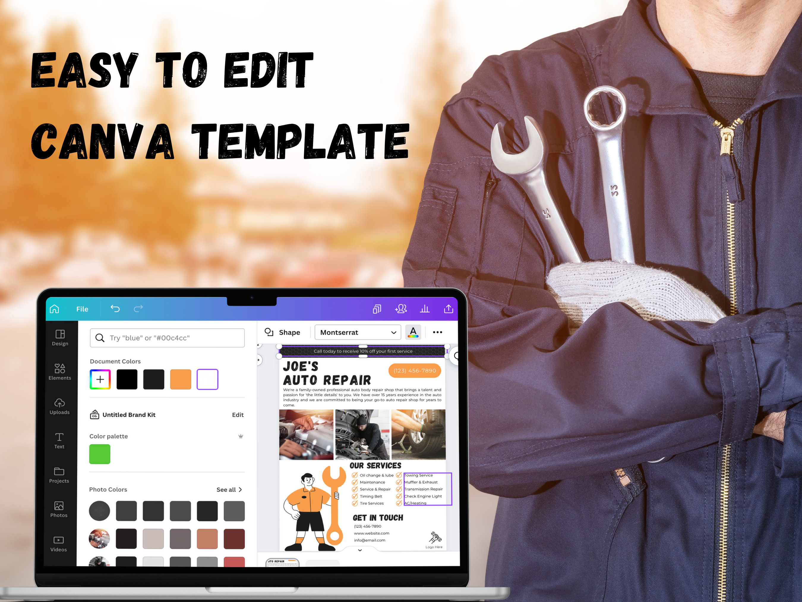 Auto Body Flyer, DIY Flyer Template Design, Car Repair Flyer, Social ...