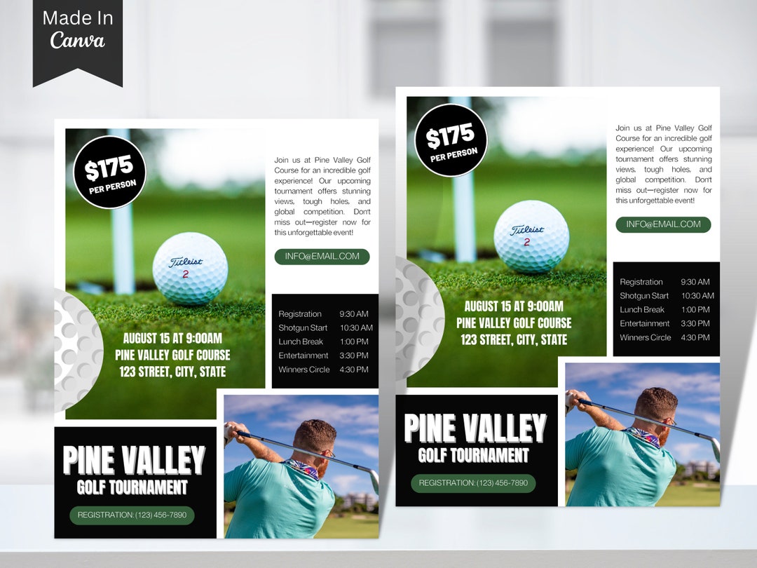 Golf Tournament Flyer Template, Editable Golf Flyer Guide, Instant ...