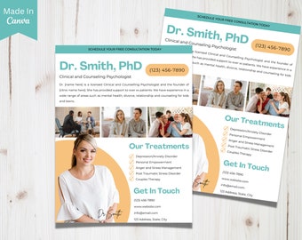 Counseling Psychology Therapy Brochure Templates Design, Editable ...