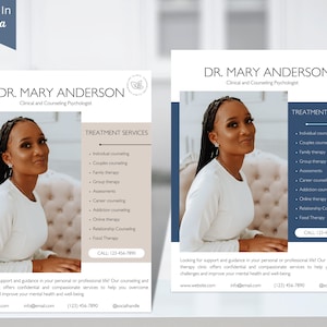 Counseling Psychology Therapy Flyer Templates Design, Editable ...
