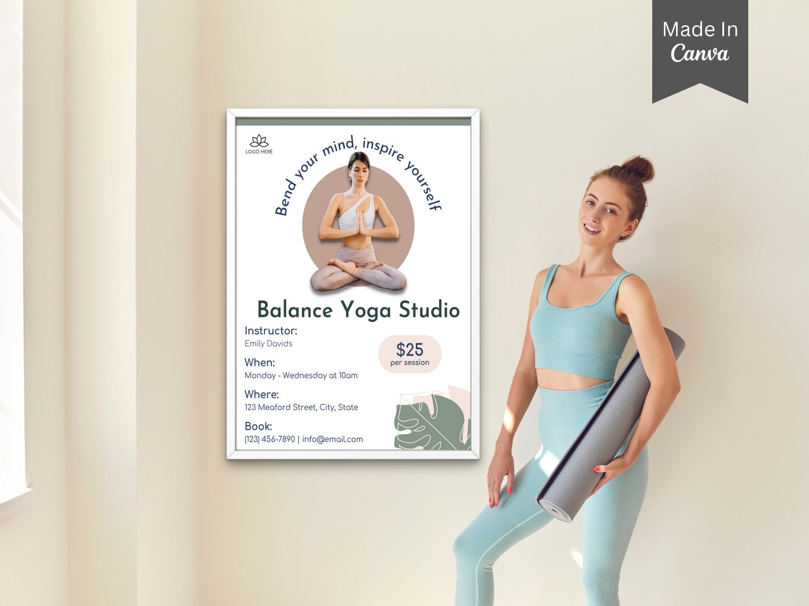 Yoga Flyer Template Yoga Template Editable Yoga Template - Etsy