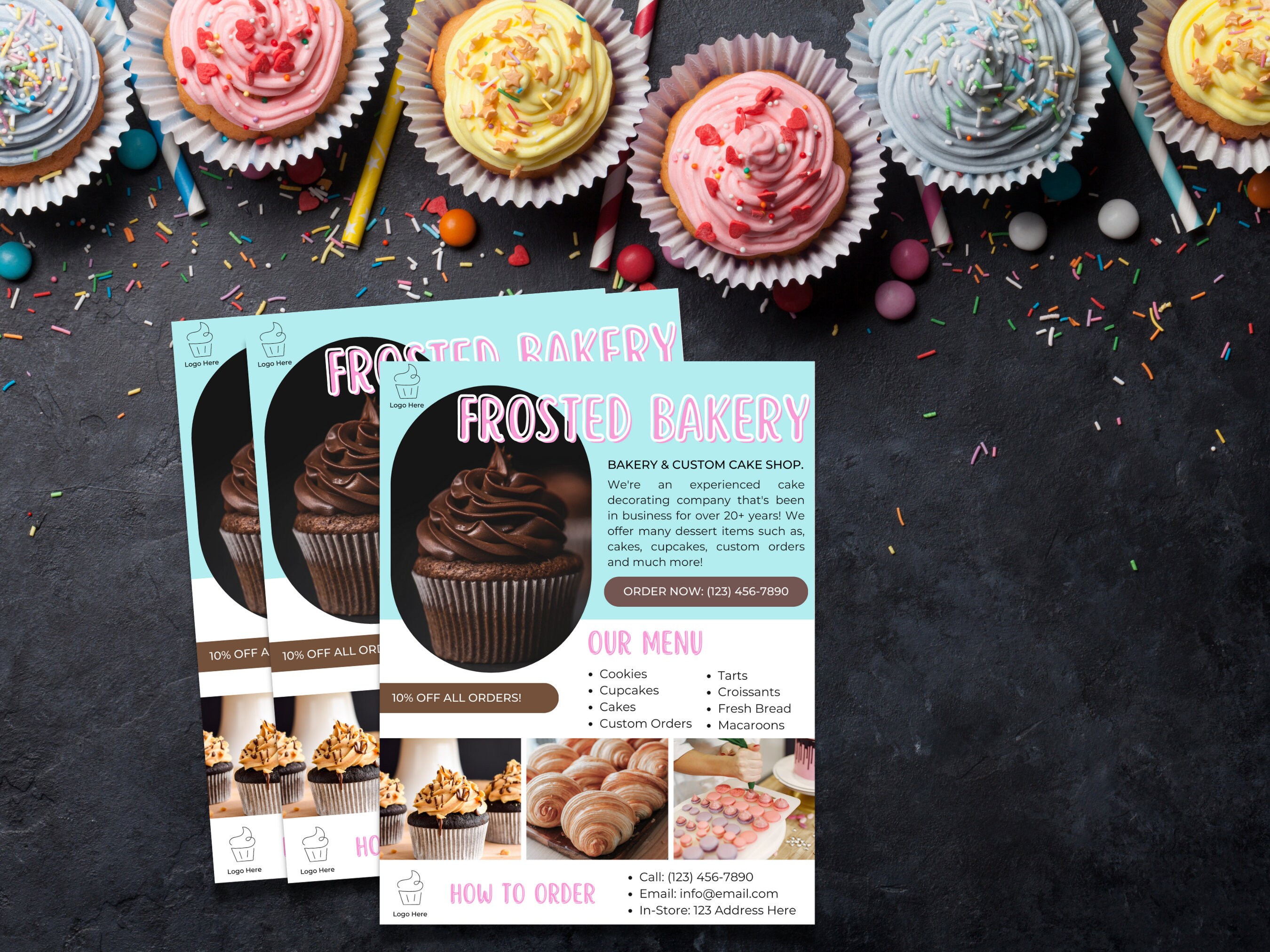 Cake Flyer Template, Cupcake Cake Business Flyer, Baking Dessert Flyer ...