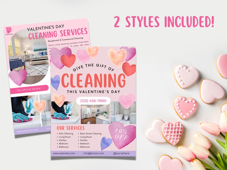 Valentines Day Cleaning Service Flyer, Cleaning Service Poster ...