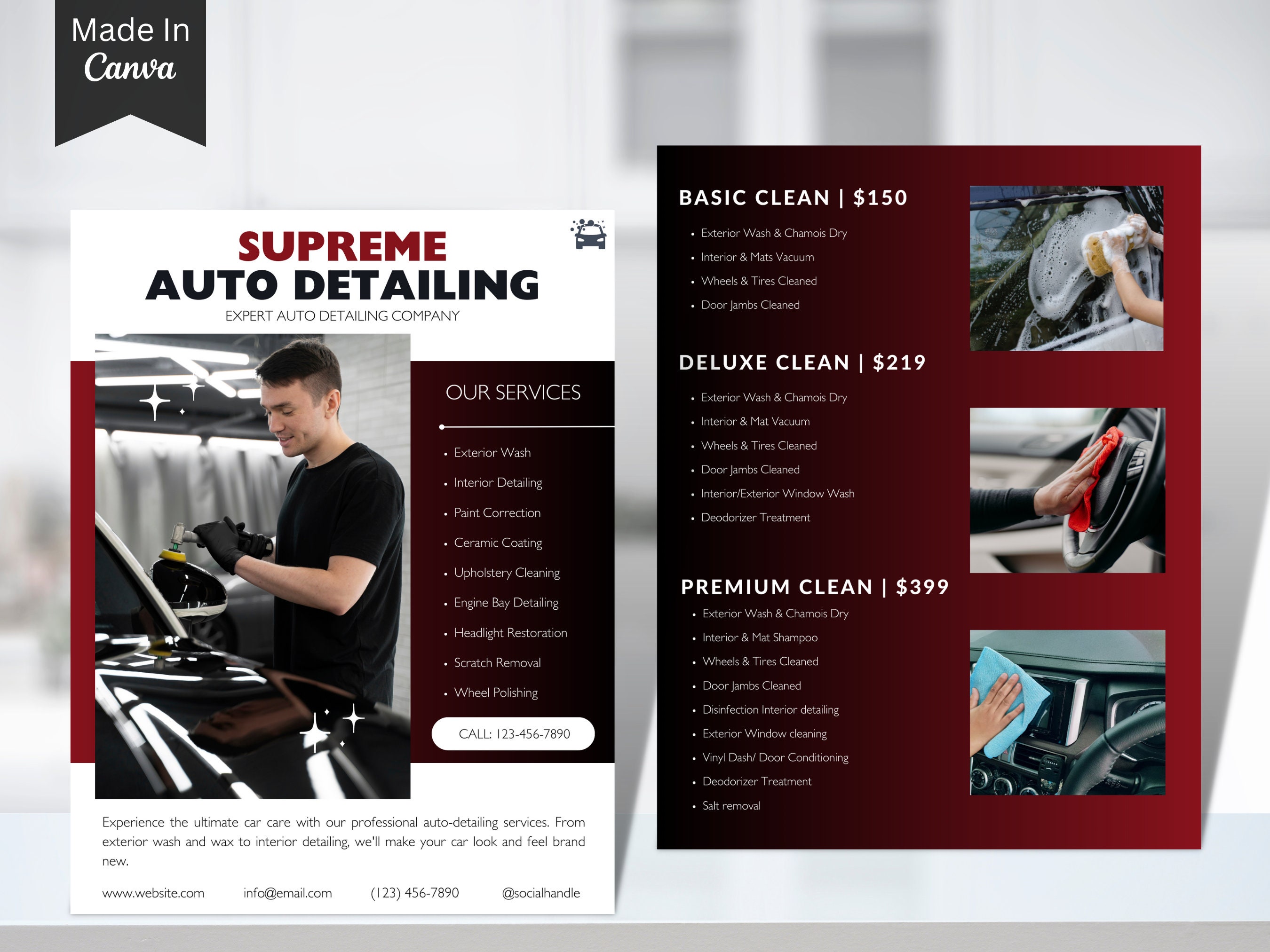 Car Detailing Flyer DIY Flyer Template Design Car Wash - Etsy