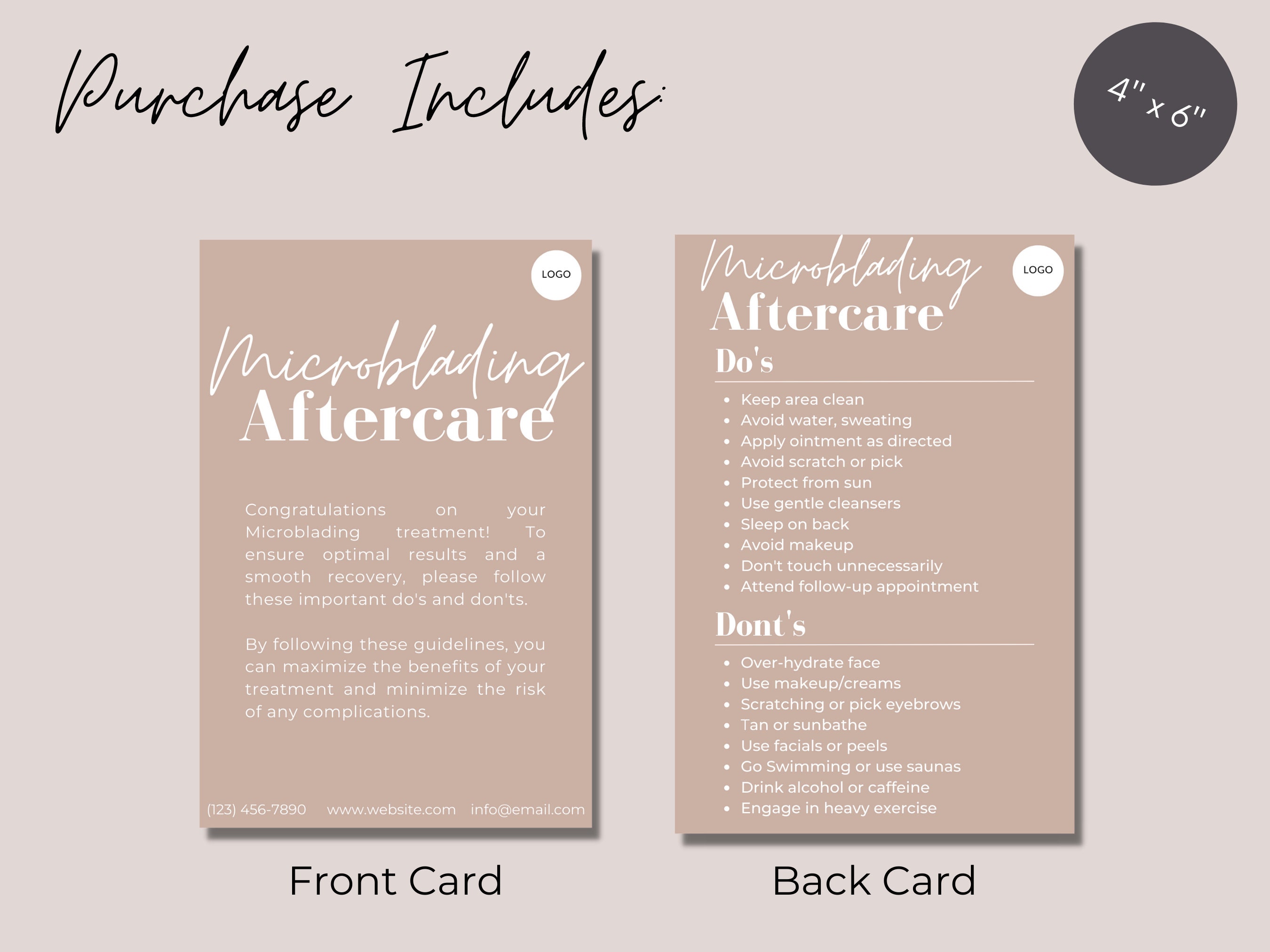 DIY Microblading Aftercare Card, Post-microblading Card, Editable ...