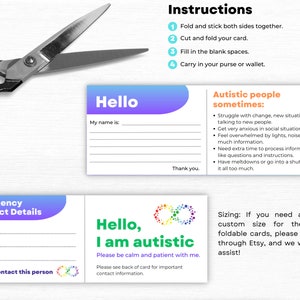 Autism Card, Autism ID Card, Autism Medical Card, Autistic Alert Card ...