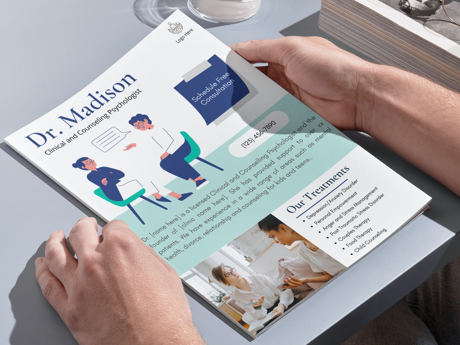 Counseling Psychology Therapy Flyer Templates Design, Editable ...