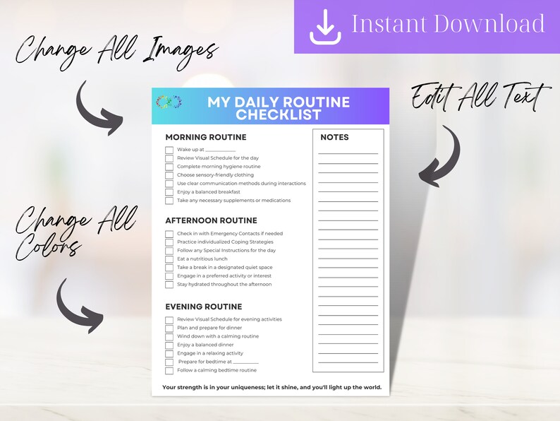 Autism Daily Checklist Autism Checklist Daily Planner - Etsy