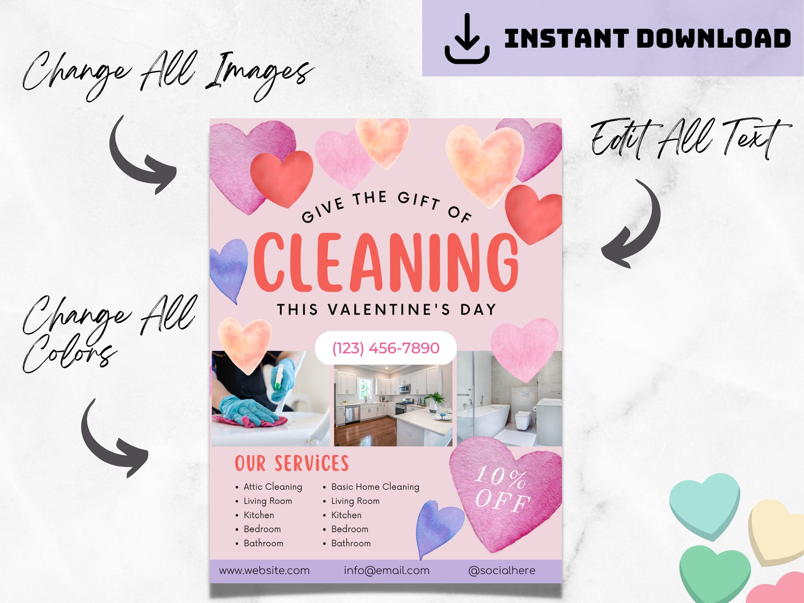Valentines Day Cleaning Service Flyer, Cleaning Service Poster ...