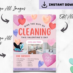 Valentines Day Cleaning Service Flyer, Cleaning Service Poster ...