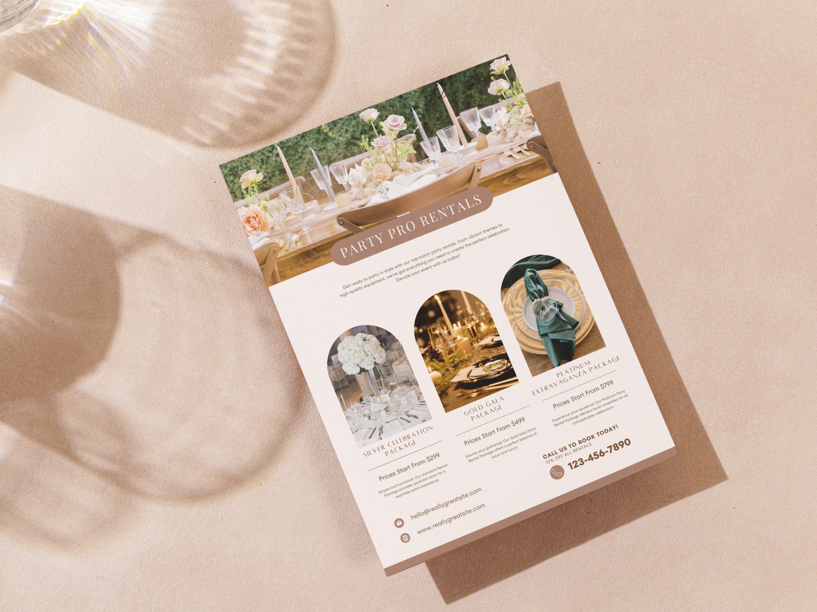 Party Rental Flyer Template, DIY Leaflet for Party Equipment, Editable ...