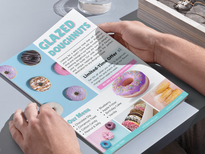 Donut Flyer Template Doughnut Business Flyer Baking Dessert - Etsy