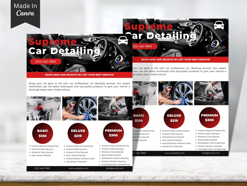 Car Detailing Flyer DIY Flyer Template Design Car Wash - Etsy