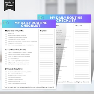 Autism Daily Checklist, Autism Checklist, Daily Planner, Autistic ...