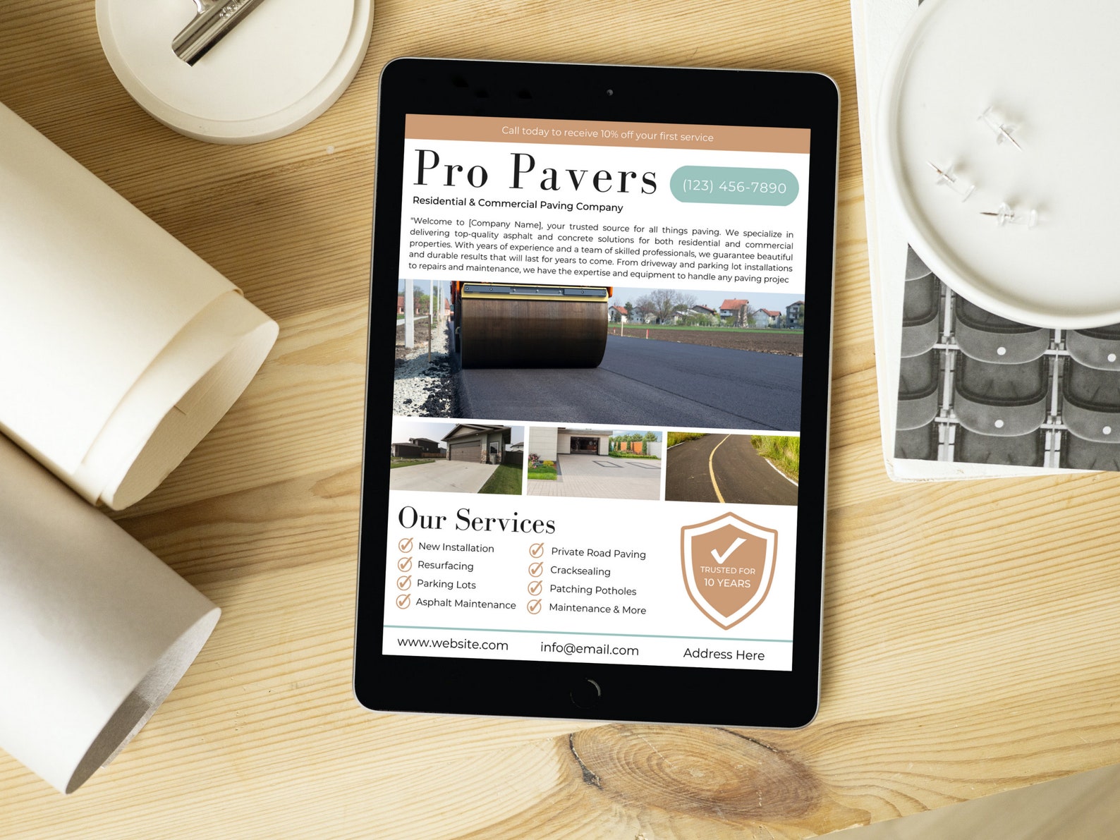 Paving Flyer Template, Printable Business Flyer Design, Paving Flyer ...