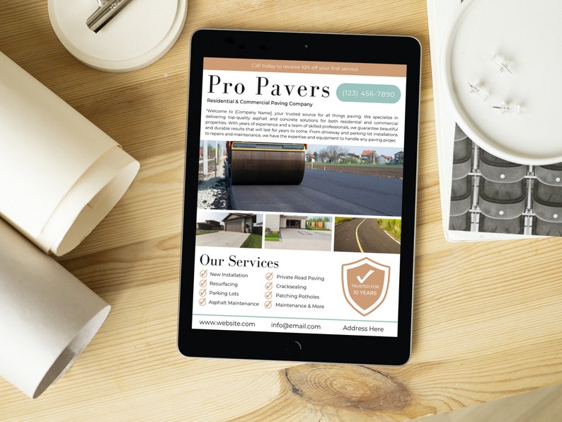 Paving Flyer Template, Printable Business Flyer Design, Paving Flyer ...