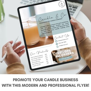 Soy Wax Candles Flyer Template, Editable Handmade Candle Making Small ...