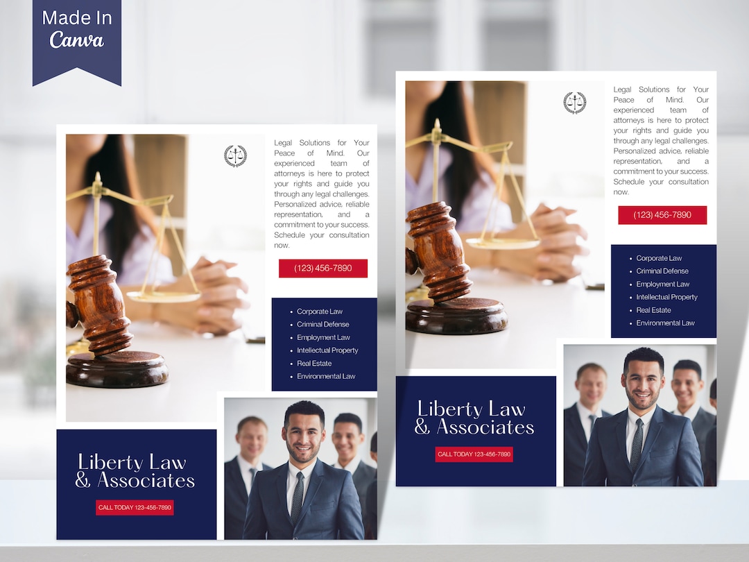 Law Firm Flyer, DIY Canva Law Firm Flyer Template, Editable Canva ...