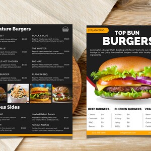 Burger Flyer, DIY Canva Burger Flyer Template, Editable US Letter Size ...