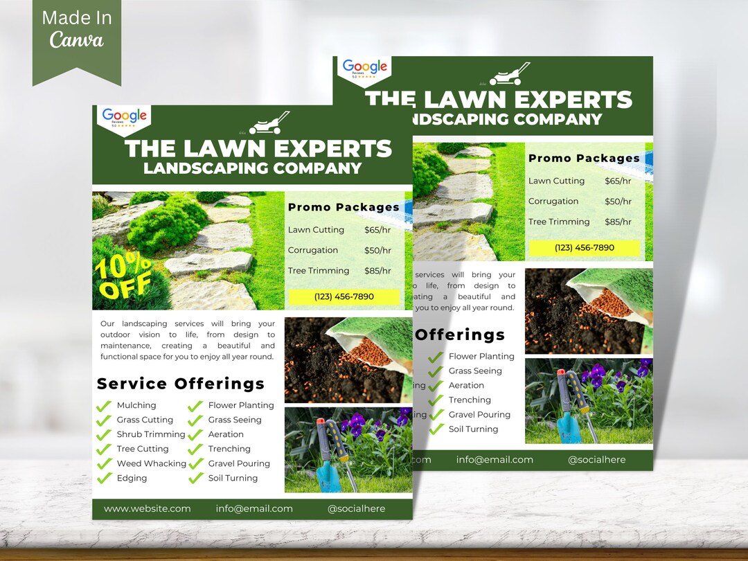 Gardening Flyer Template, Landscaping Flyer Template, Lawn Mowing Flyer ...