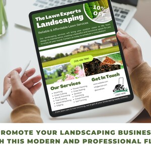 Landscaping Flyer Template, Gardening Flyer Template, Lawn Mowing Flyer ...