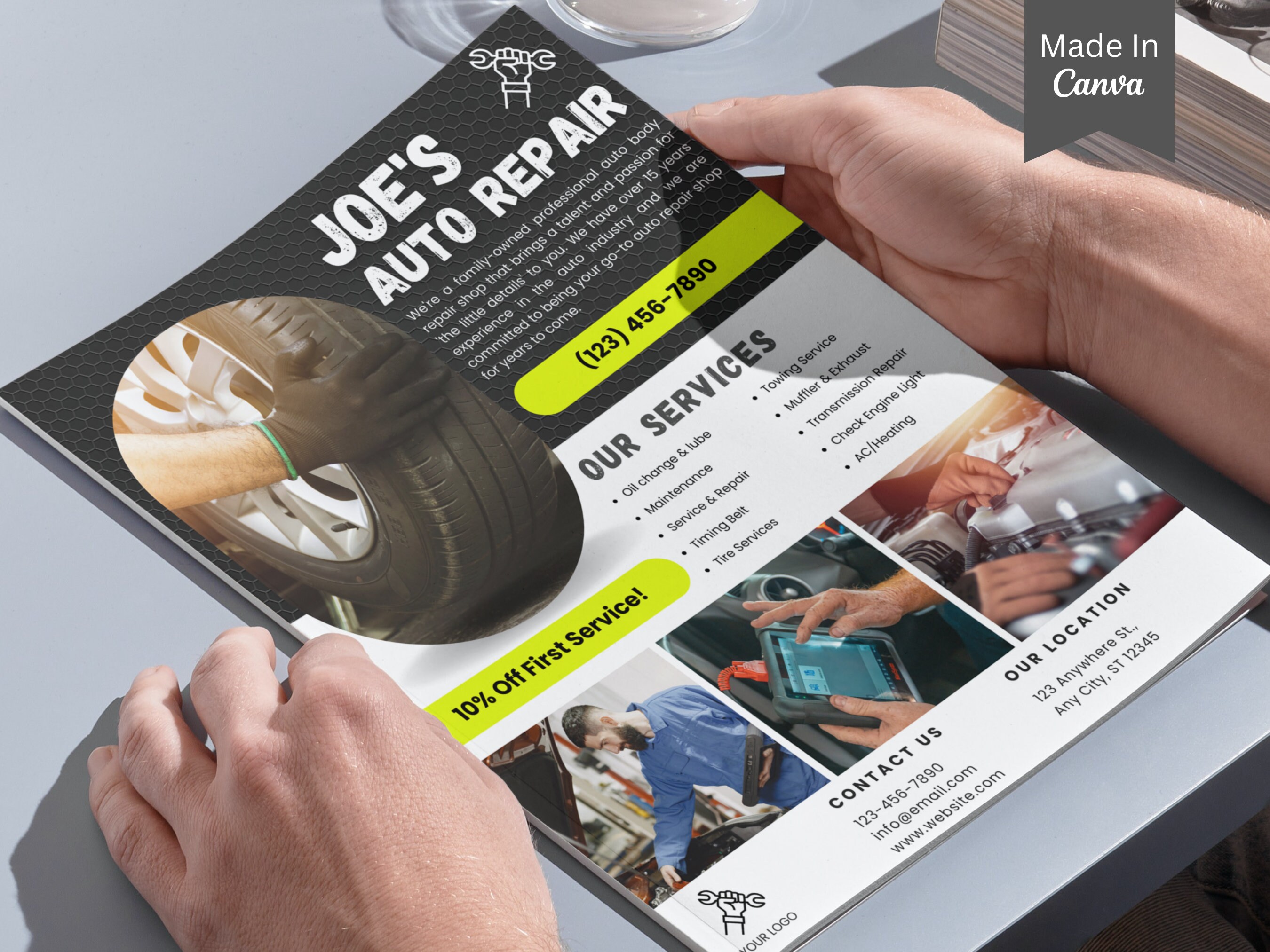 Auto Body Flyer, DIY Flyer Template Design, Car Repair Flyer, Auto ...