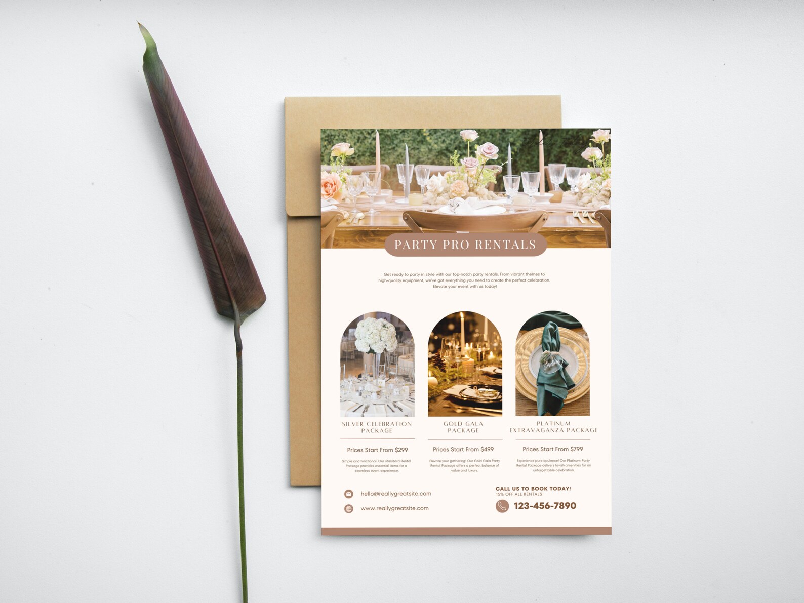 Party Rental Flyer Template, DIY Leaflet for Party Equipment, Editable ...