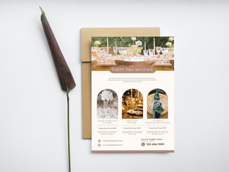 Party Rental Flyer Template, DIY Leaflet for Party Equipment, Editable ...