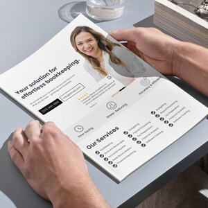 Bookkeeper Flyer Template, Printable Business Flyer Design, Bookkeeping ...