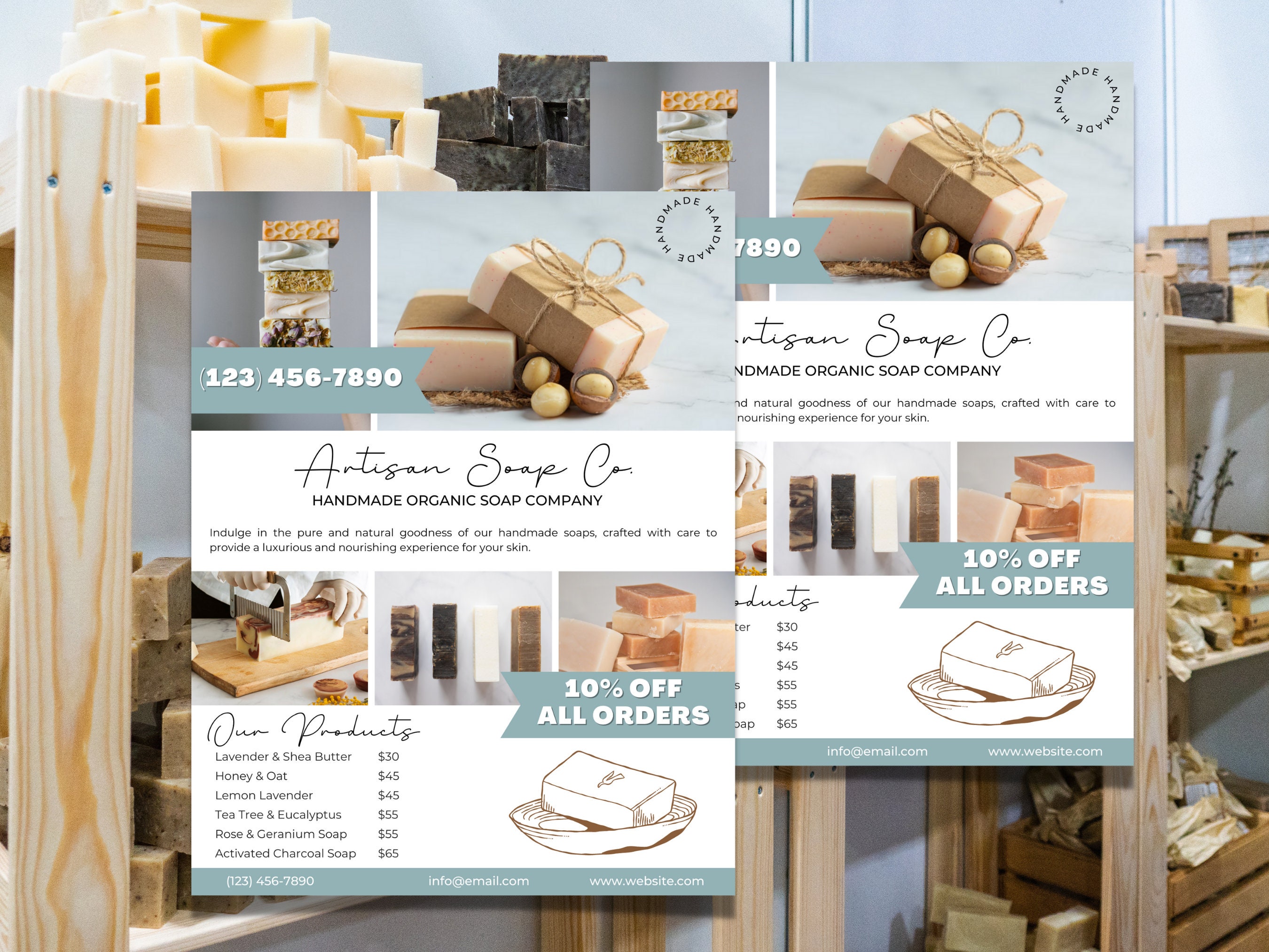 Handmade Soap Flyer Template Editable Handmade Soap Making - Etsy