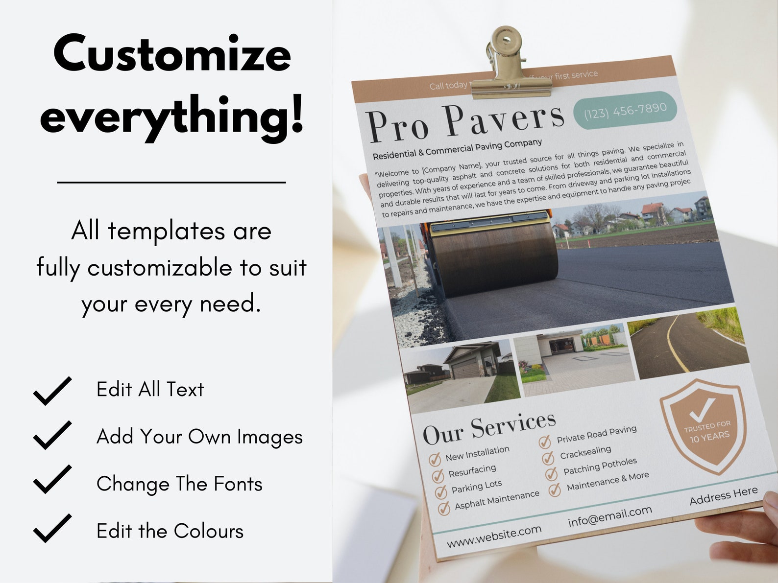 Paving Flyer Template, Printable Business Flyer Design, Paving Flyer ...