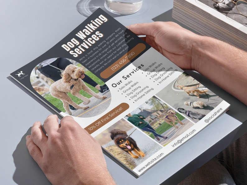 Dog Walking Flyer Poster Leaflet Pet Sitting Flyer Poster - Etsy