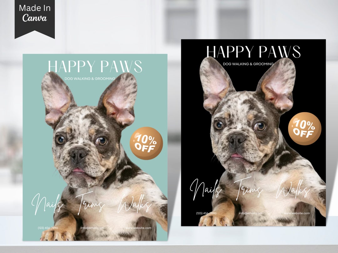 Pet Grooming, Dog Walking Flyer Poster Leaflet, Pet Sitting Flyer ...