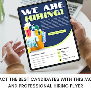 DIY Hiring Flyer Templates Design, Cleaning Hiring Flyer, We're Hiring ...