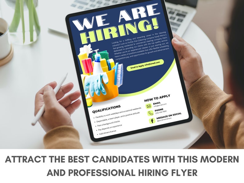 DIY Hiring Flyer Templates Design, Cleaning Hiring Flyer, We're Hiring ...