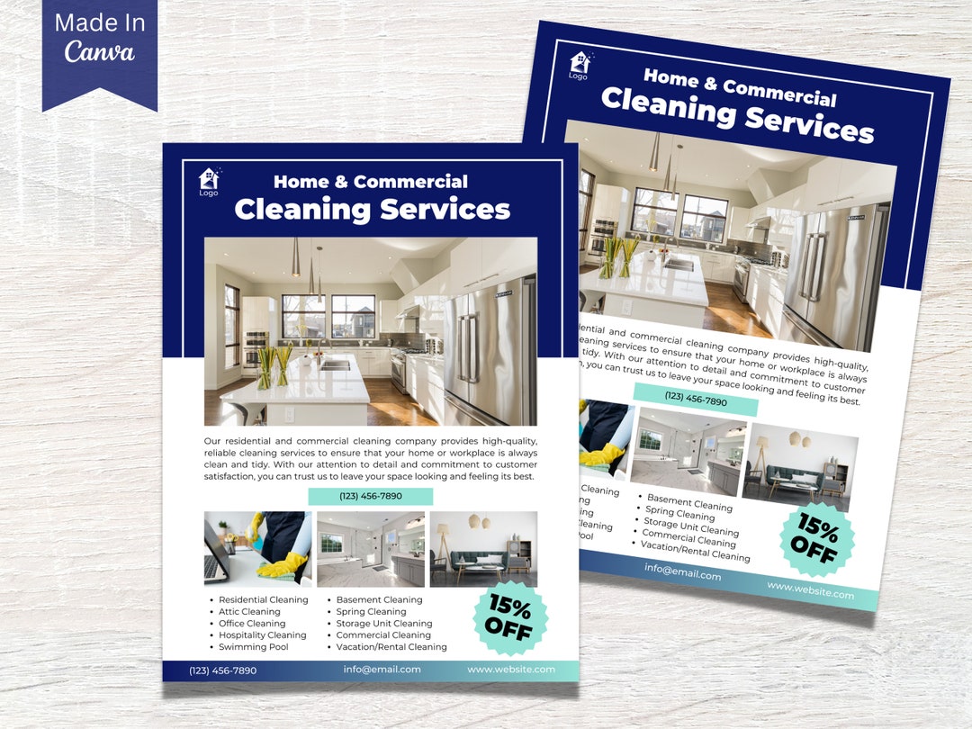 Cleaning Service Flyer, DIY Sheet, Cleaning Service Poster ...