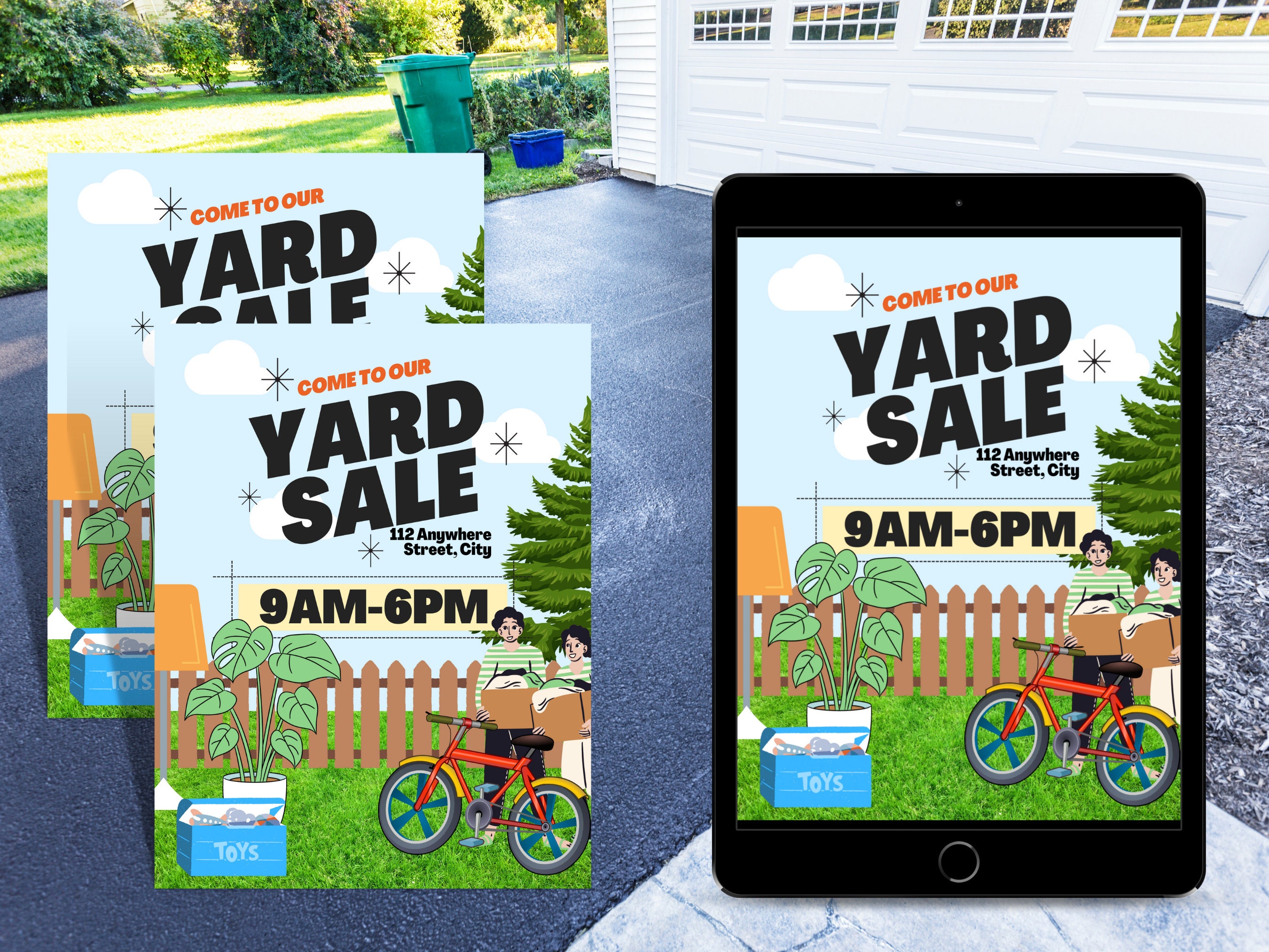 Garage Yard Sale Flyer Yard Sale Poster Neighborhood Yard - Etsy