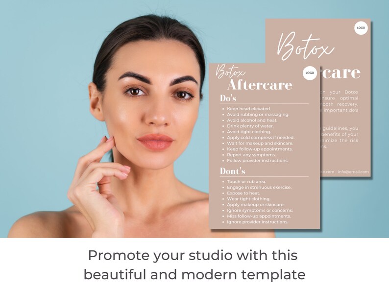 DIY Botox Aftercare Card Post-injection Card Editable Botox - Etsy