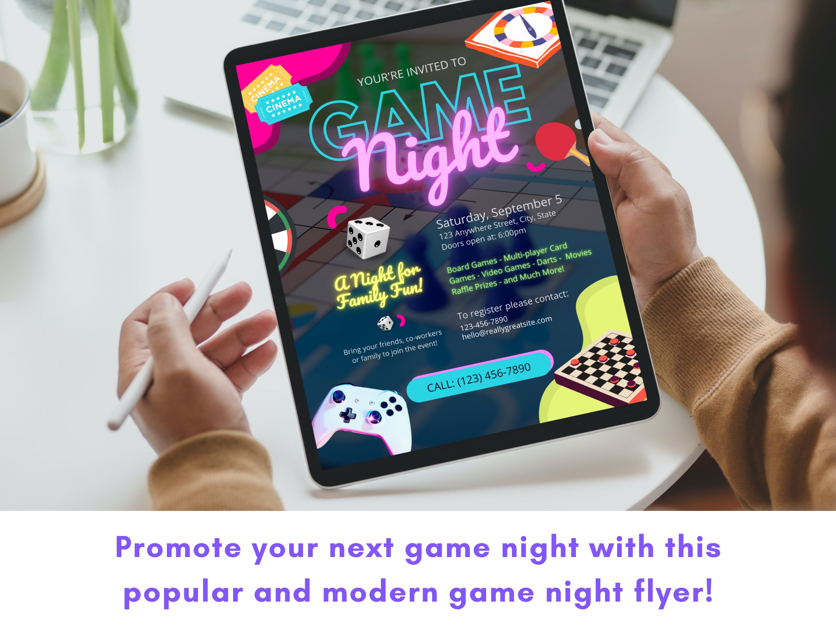 Trivia Night Flyer, Editable Game Night Invitation, Trivia Night ...