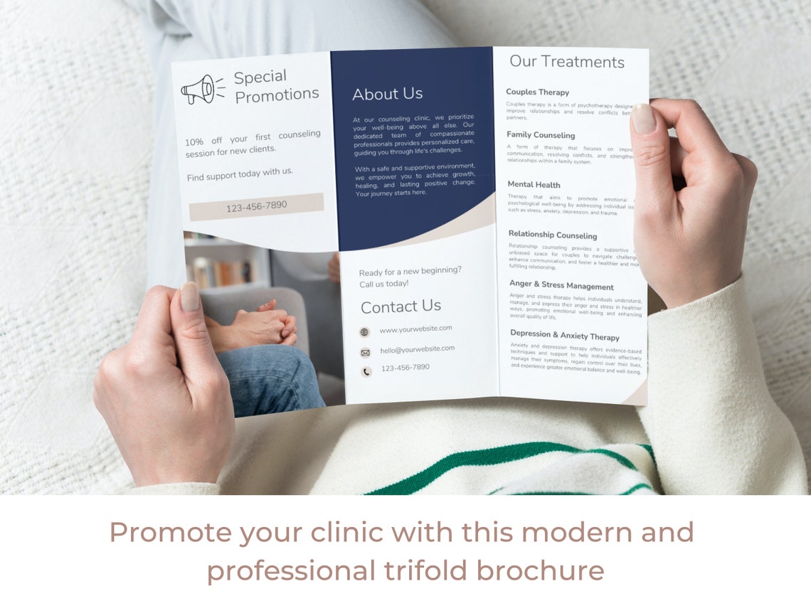Counseling Psychology Therapy Brochure Templates Design, Mental Health ...