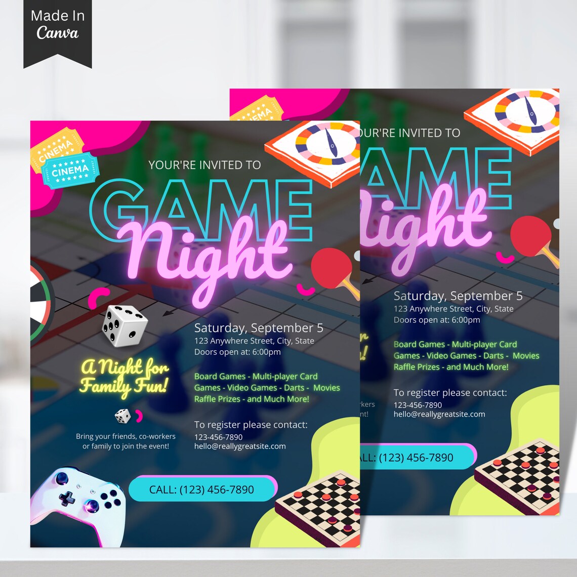 Trivia Night Flyer, Editable Game Night Invitation, Trivia Night ...