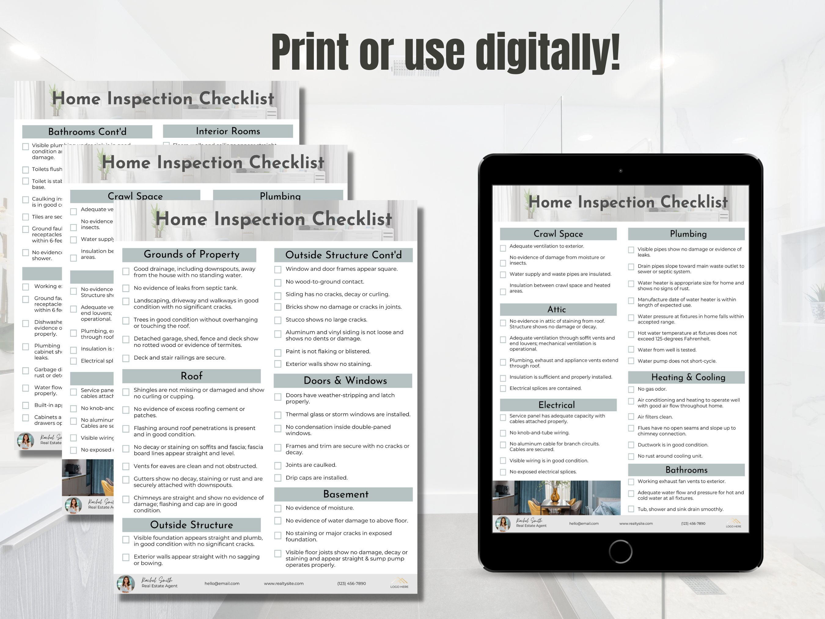 Home Inspection Checklist, Inspection Checklist, House Inspection ...